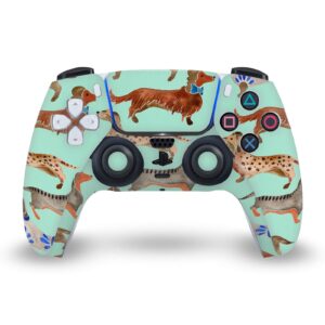 head case designs officially licensed cat coquillette dachshunds art mix matte vinyl faceplate sticker gaming skin case cover compatible with sony playstation 5 ps5 dualsense controller