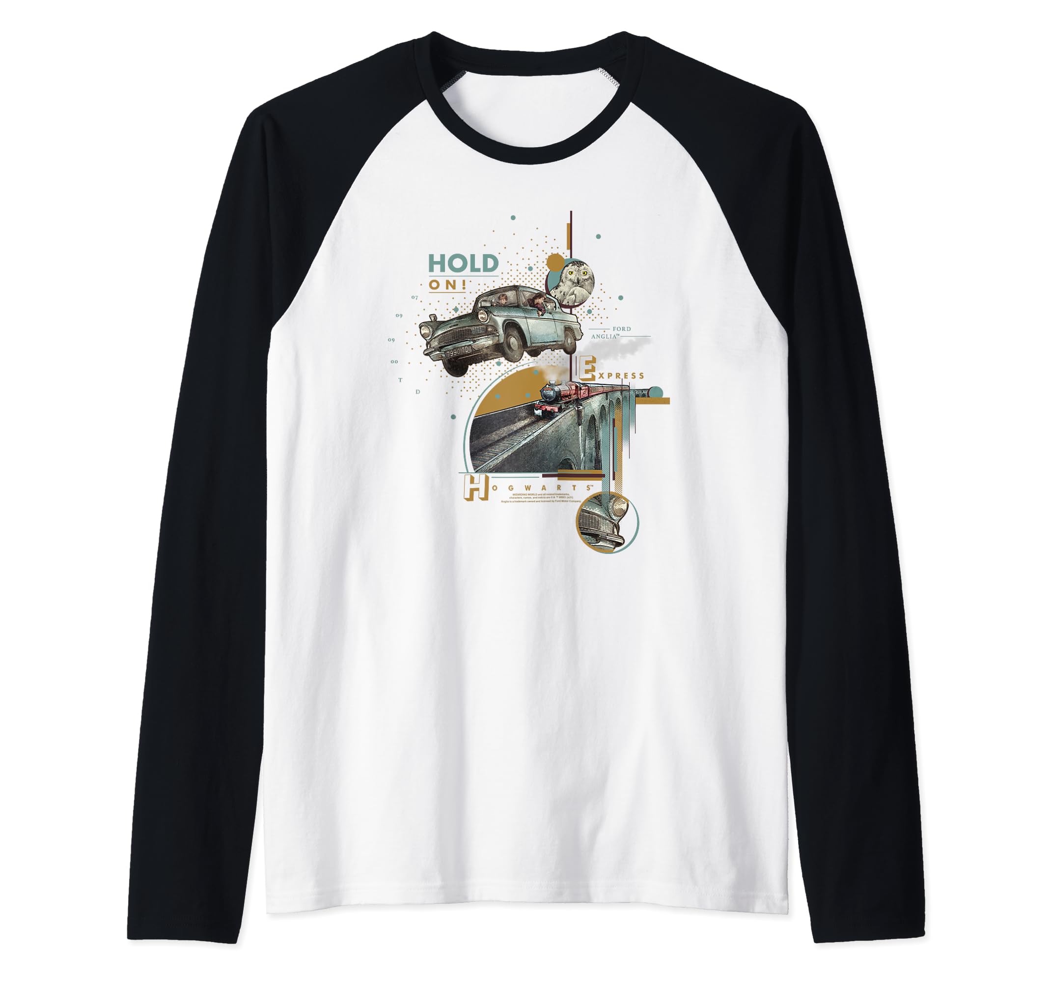 Harry Potter Weasley's Flying Ford Anglia Raglan Baseball Tee