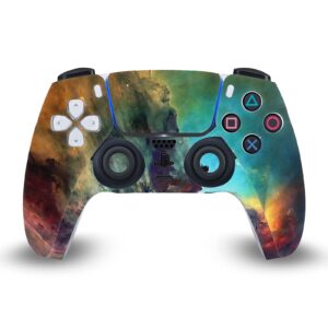 head case designs officially licensed cosmo18 lagoon nebula art mix vinyl faceplate sticker gaming skin case cover compatible with sony playstation 5 ps5 dualsense controller