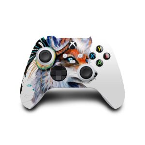 Head Case Designs Officially Licensed Pixie Cold Fox Art Mix Vinyl Sticker Gaming Skin Case Cover Compatible with Xbox Series S Console and Controller Bundle