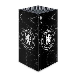 head case designs officially licensed chelsea football club black marble mixed logo matte vinyl sticker gaming skin case cover compatible with xbox series x console