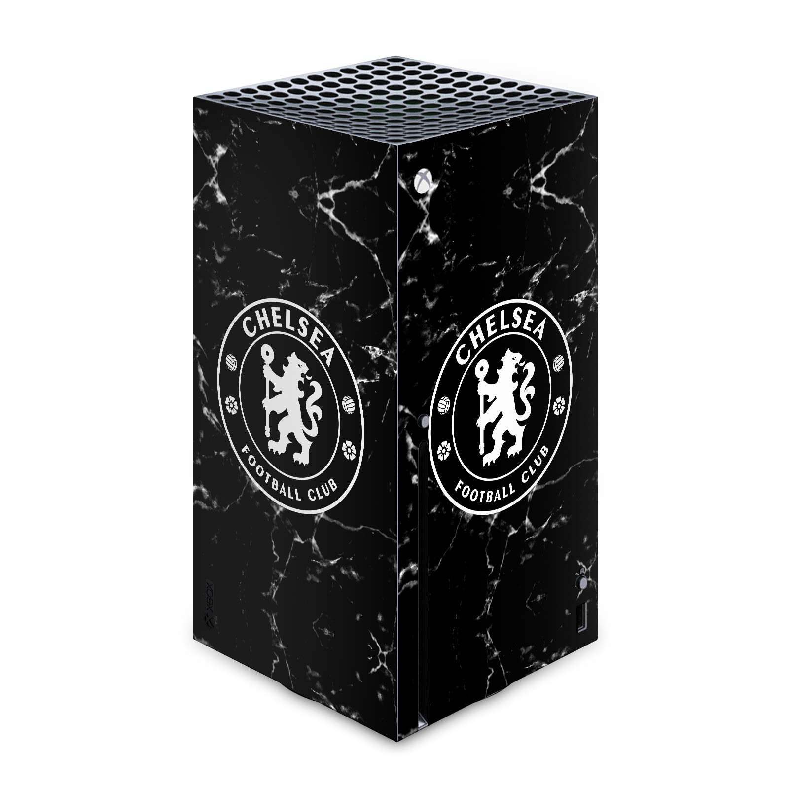 Head Case Designs Officially Licensed Chelsea Football Club Black Marble Mixed Logo Matte Vinyl Sticker Gaming Skin Case Cover Compatible with Xbox Series X Console