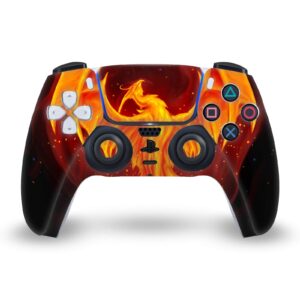 head case designs officially licensed christos karapanos dragon phoenix art mix vinyl faceplate sticker gaming skin case cover compatible with sony playstation 5 ps5 dualsense controller