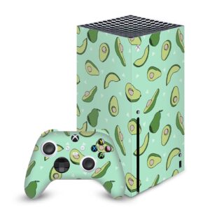 head case designs officially licensed andrea lauren design avocado art mix matte vinyl sticker gaming skin case cover compatible with xbox series x console and controller bundle