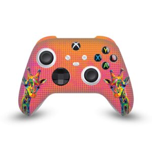 head case designs officially licensed p.d. moreno giraffe animals ii vinyl sticker gaming skin case cover compatible with xbox series x / s controller