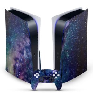 head case designs officially licensed cosmo18 milky way art mix vinyl faceplate sticker gaming skin case cover compatible with sony playstation 5 ps5 disc edition console & dualsense controller