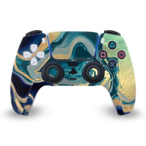 head case designs officially licensed monika strigel indigo art mix vinyl faceplate sticker gaming skin case cover compatible with sony playstation 5 ps5 dualsense controller