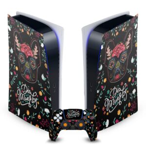 day of the dead french bulldog vinyl faceplate sticker gaming skin case cover compatible with sony playstation 5 ps5 digital edition console and dualsense controller