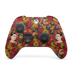 Head Case Designs Officially Licensed Frida Kahlo Portrait Pattern Floral Matte Vinyl Sticker Gaming Skin Case Cover Compatible with Xbox Series X Console and Controller Bundle