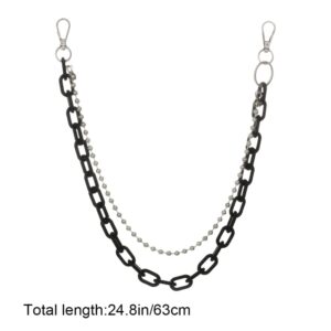 Generic 1PC Punk Pants Chain Metal Jeans Chain Geometric Hip- Hop Waist Belt Chain for Women and Men (Black)