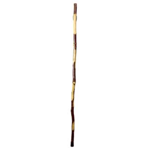 wilcor natural hardwood hiking stick - 54in leather lanyard