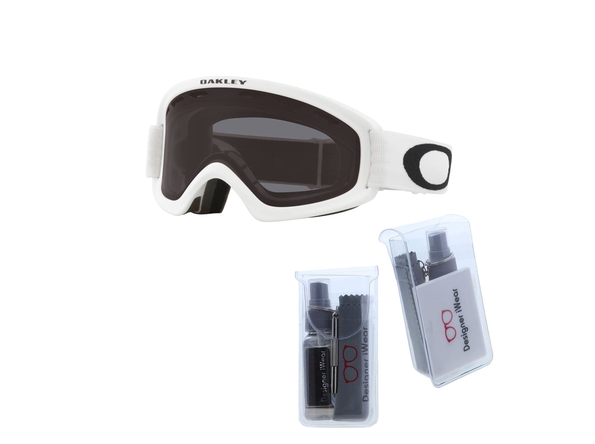 Oakley O-Frame 2.0 Pro M OO7125 Matte White w Dark Gy Ski Goggles For Men For Women + BUNDLE with Designer iWear Eyewear Kit