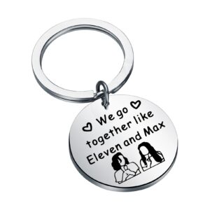 faadbuk eleven and max gift tv show inspired gift friendship jewelry best friend keychain (eleven & max)