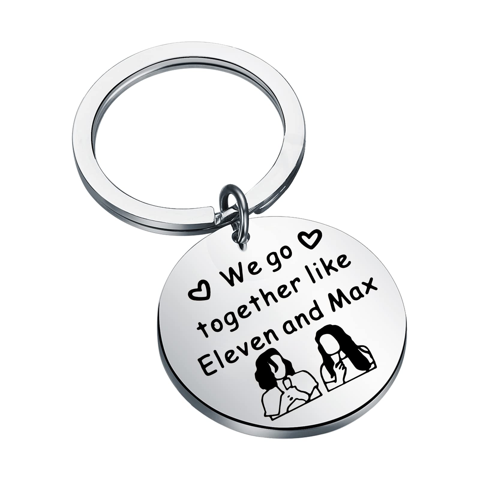 FAADBUK Eleven and Max Gift Tv Show Inspired Gift Friendship Jewelry Best Friend Keychain (Eleven & Max)