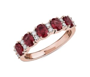 jewelrygift 18k rose gold plated eternity band ring created-ruby gtone chakra healing birthstone daliy wear party wear jewelry for women and ring : 9