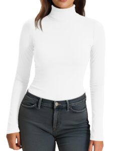 zengjo thermal turtleneck women cold weather(off white,m)