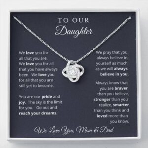 necklace gift for daughter from mom and dad, to our daughter necklace, to daughter birthday college graduation gift necklace clhxu29014 standard box