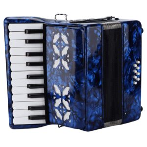 bter professional accordion, 22 keys 8 bass accordion musical instrument, educational kids accordion instrument with adjustable strap for professionals, beginners, kids, stage performance