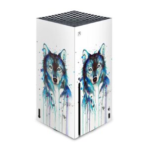 head case designs officially licensed pixie cold ice wolf art mix matte vinyl sticker gaming skin case cover compatible with xbox series x console