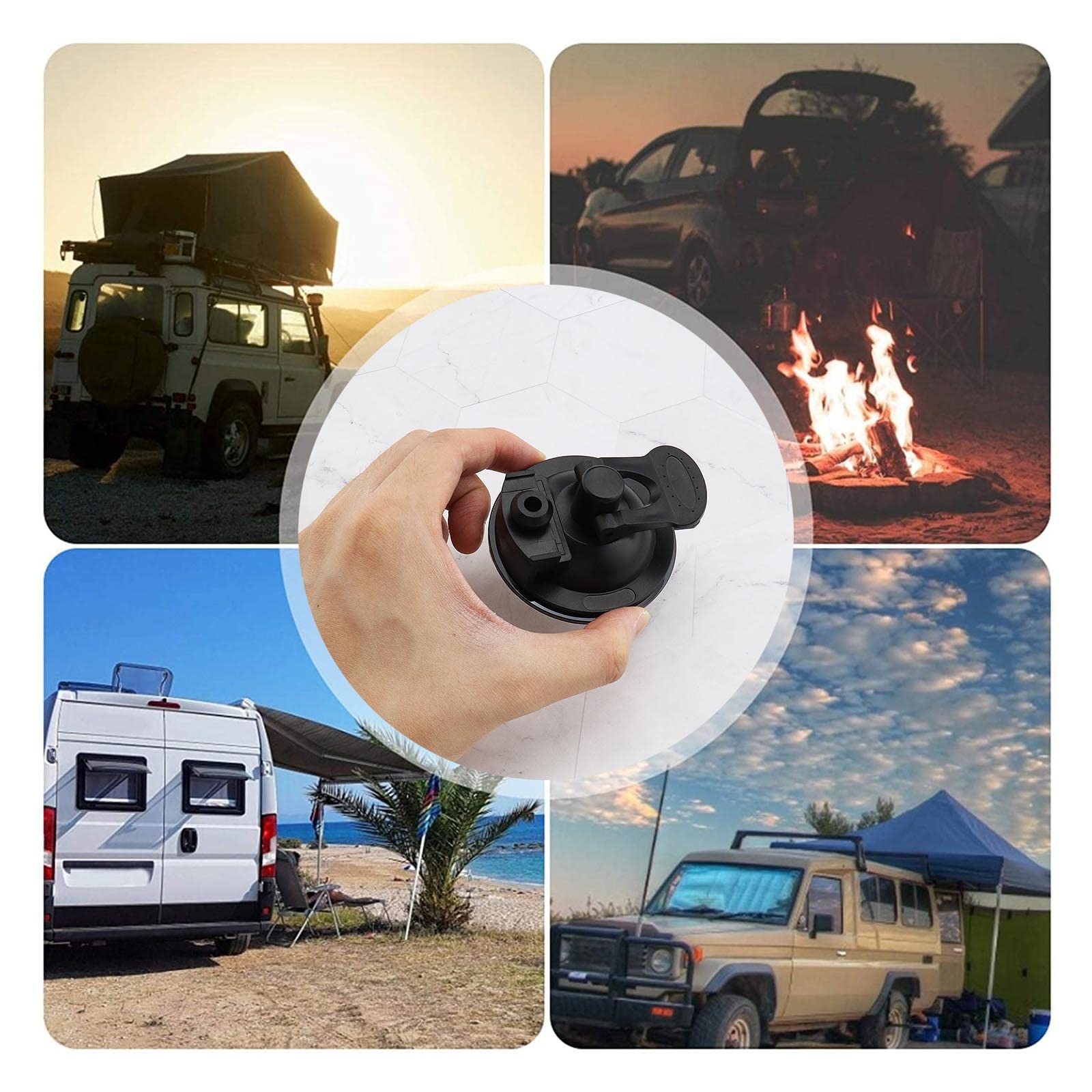 Create idea 4PCS Heavy Duty Suction Cup Anchor for Car Side Awning Boat Camping Tarp Outdoor Tent Household Bag Glass Motorhome Washable Reusable 22lbs/10kg Weight Capacity