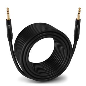 lyxpro 100 feet ¼ trs to ¼ trs balanced audio cable, superior signal transfer, crystal clear high frequency, noiseless, durable & flexible patch cable, professional grade heavy duty male to male