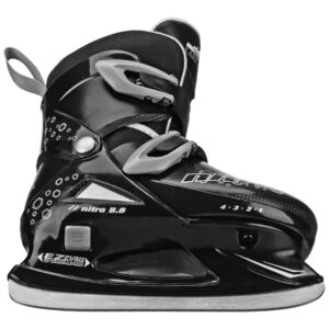 Lake Placid Boys Nitro 8.8 Adjustable Figure Ice Skate, Grey/Black, Medium (1-4)