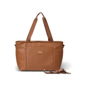 igloo cognac 24-can luxe tote modern sleek softsided bag