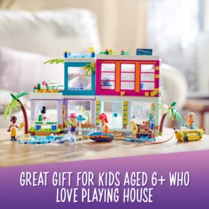 LEGO Friends Vacation Beach House 41709 Building Kit; Gift for Kids Aged 7+; Includes a Mia Mini-Doll, Plus 3 More Characters and 2 Animal Figures to Spark Hours of Imaginative Role Play (686 Pieces)