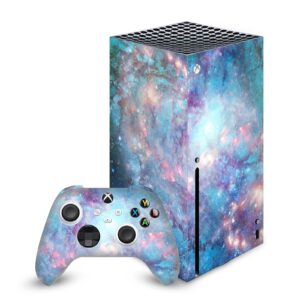 head case designs officially licensed barruf abstract space 2 art mix matte vinyl sticker gaming skin case cover compatible with xbox series x console and controller bundle