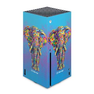 head case designs officially licensed p.d. moreno elephant animals ii matte vinyl sticker gaming skin case cover compatible with xbox series x console