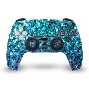 head case designs officially licensed pldesign aqua blue art mix matte vinyl faceplate sticker gaming skin case cover compatible with sony playstation 5 ps5 dualsense controller