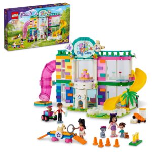 lego friends pet day-care center 41718 building toy set for kids, girls, and boys ages 7+ (593 pieces)