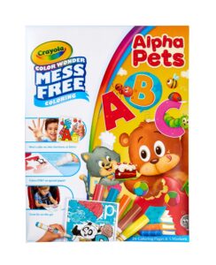 crayola color wonder alpha pets, mess free coloring for toddlers, alphabet coloring pages, gift for toddlers, ages 3, 4, 5 [amazon exclusive]