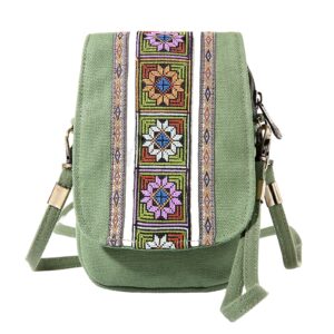 goodhan embroidery canvas crossbody bag cell phone pouch coin purse for women