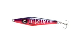 nomad design slidekick surface iron 120g - classic 4-1/4oz surface iron design updated with sidekick action for maximum fish attraction - hot pink mackerel