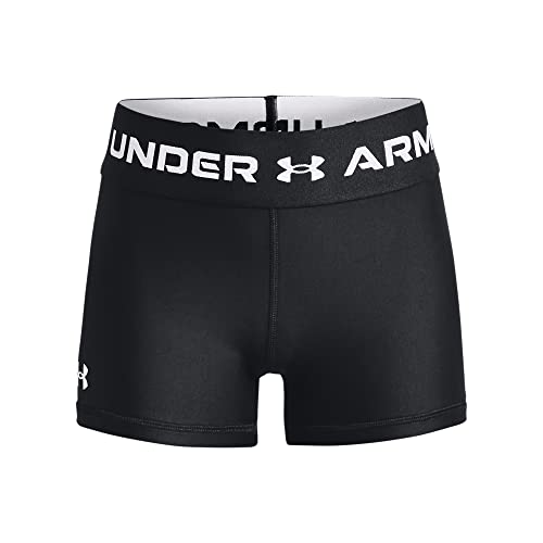 Under Armour Girls' HeatGear Armour Shorty, (001) Black / / White, Youth Large