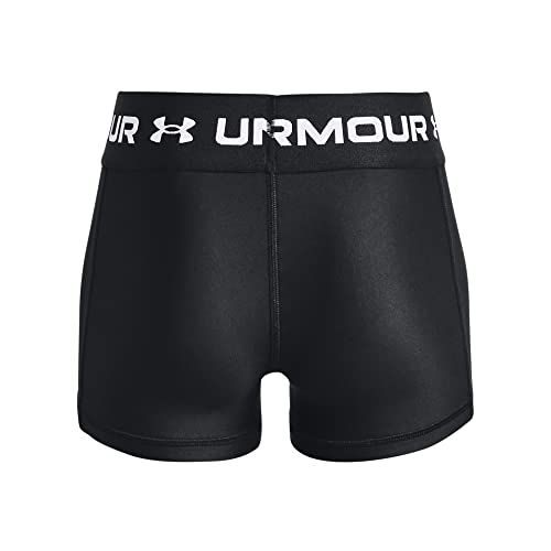 Under Armour Girls' HeatGear Armour Shorty, (001) Black / / White, Youth Large