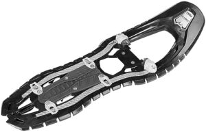 tsl symbioz hyperflex step-in snowshoes for hiking and snowshoeing - titan black - small