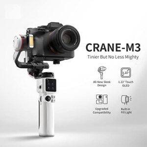 Zhiyun Crane M3 3-Axis Handheld Gimbal Stabilizer for Mirrorless Cameras, Compatible with Sony A6600, A6500, A6000, RX100 M7, GX85, for Gopro Hero10/9/8 5/6/7,iPhone 13 12 XS-Pro Max