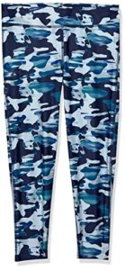 under armour girls heatgear armour printed ankle crop, (781) opal green / / midnight navy, x-small