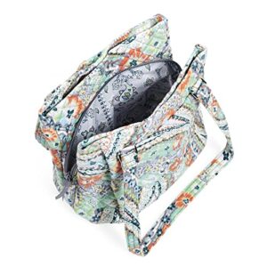 Vera Bradley Women's Cotton Multi-Compartment Shoulder Satchel Purse, Citrus Paisley - Recycled Cotton, One Size