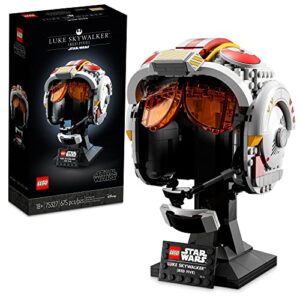 lego star wars luke skywalker red 5 helmet for adults 75327, buildable display model, collectible decor for home or office, great birthday for husband, wife, and any star wars fans