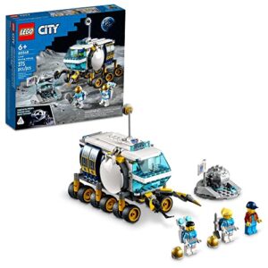 lego city lunar roving vehicle 60348 outer space toy, nasa inspired set for kids 6 plus years old with 3 astronaut minifigures