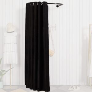 hiyougo fitting room for boutique, portable dressing room clothing store, u-shap changing room with shading curtain privacy screen for for retail store kiosk shop (size:80x85x200cm,color:black)