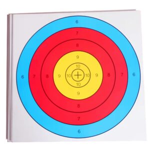 sdcyow 60pcs archery targets paper arrow targets for air-soft, bb guns, air rifles shooting accessories, 16x16inch, 5-ring paper target face