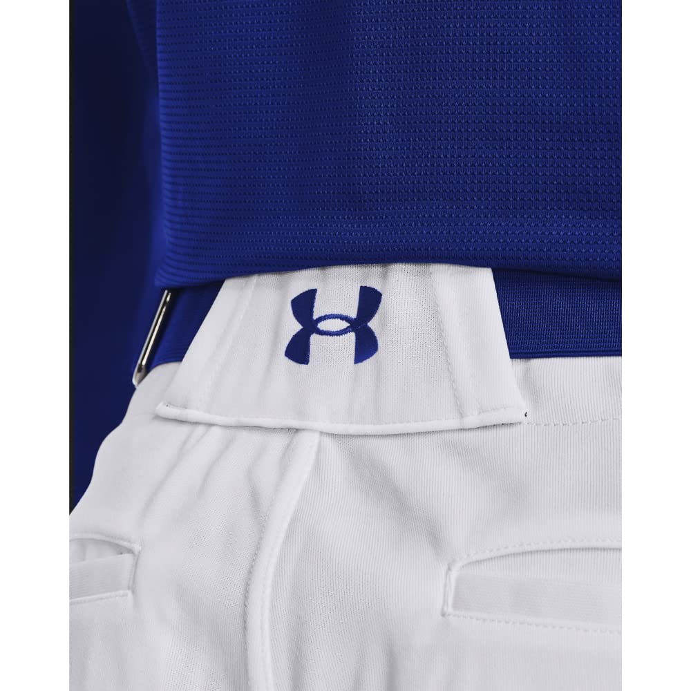 Under Armour Men's Utility Baseball Straight Leg Pant Pipe 22, (101) White/Royal/Royal, Small