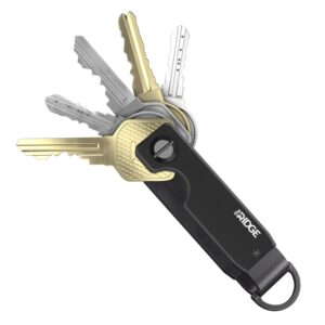 the ridge key organizer - compact metallic key holder | minimalist innovative keyholder | smart keychain secures 2-6 keys (aluminum black)