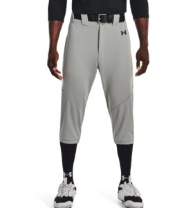 under armour men's utility baseball knicker 22, (075) baseball gray / / black, small