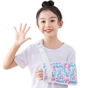 ledhlth butterfly kids arm sling for girls pretty toddler shoulder sling for shoulder injury cute children wrist sling for broken arm padiatric elbow sling for torn rotator cuff (kids l)