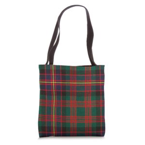 clan cochrane modern tartan plaid scottish tartan tote bag